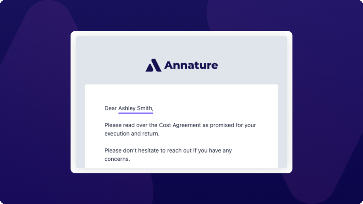 Add placeholders to envelope messages