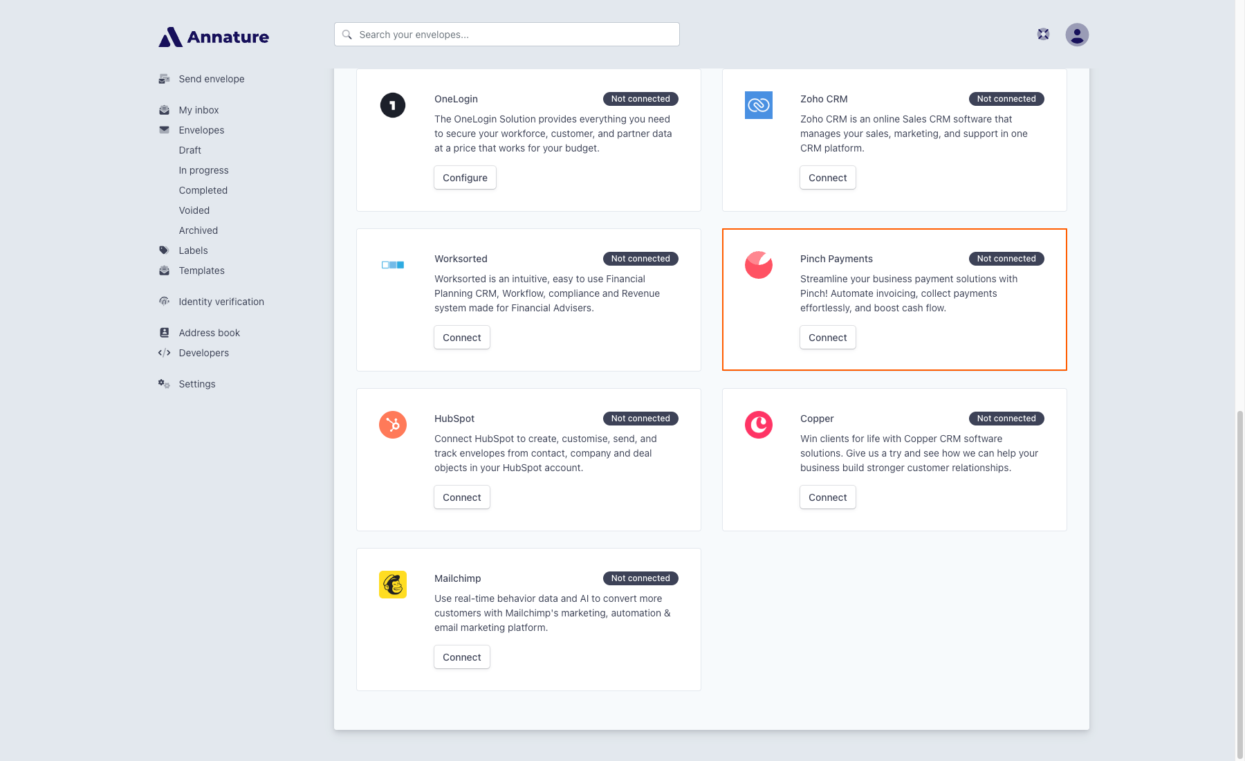 Connecting Pinch Payments