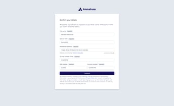 Verify your identity through Annature