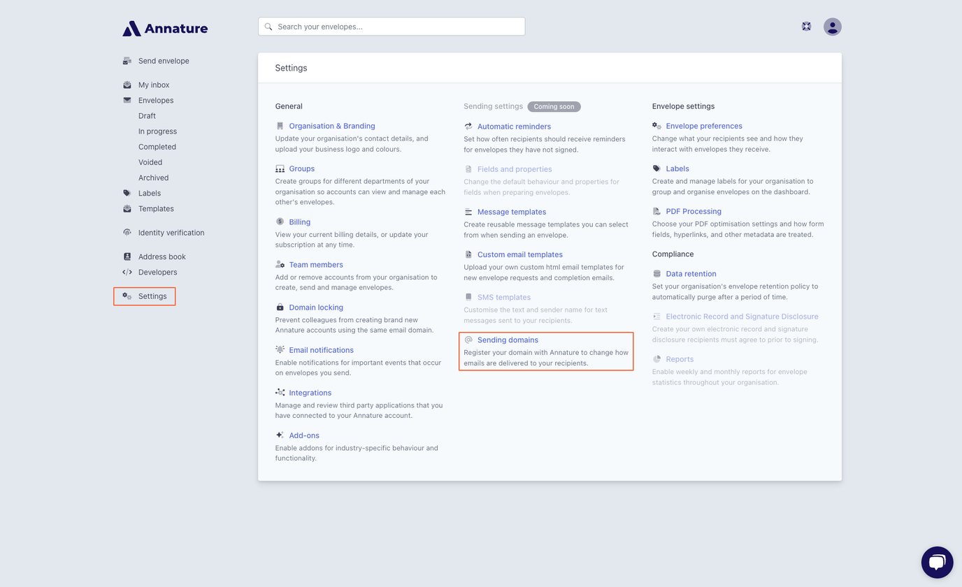 Sending from your own domain