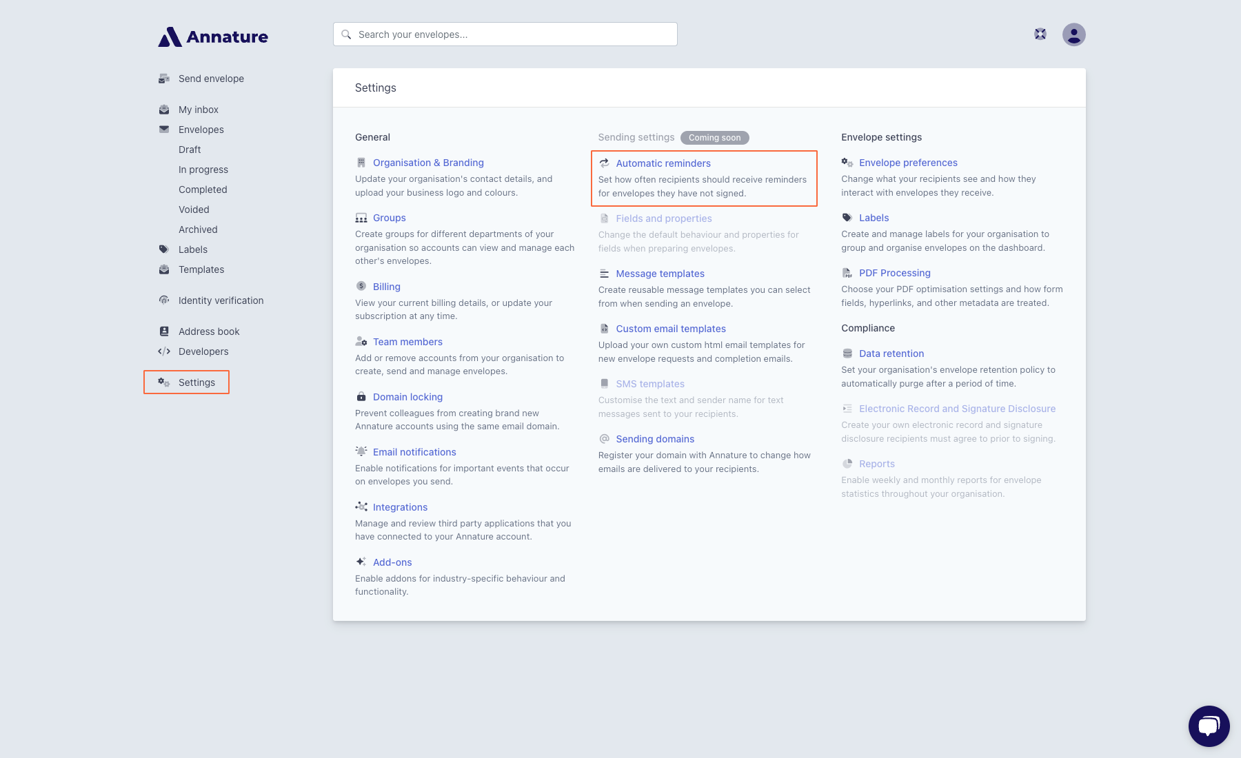 Enable automatic reminders