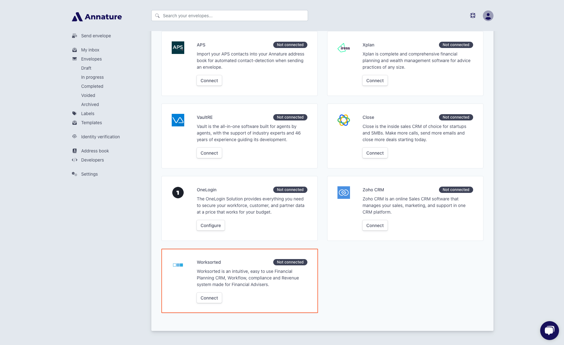 Connecting Worksorted